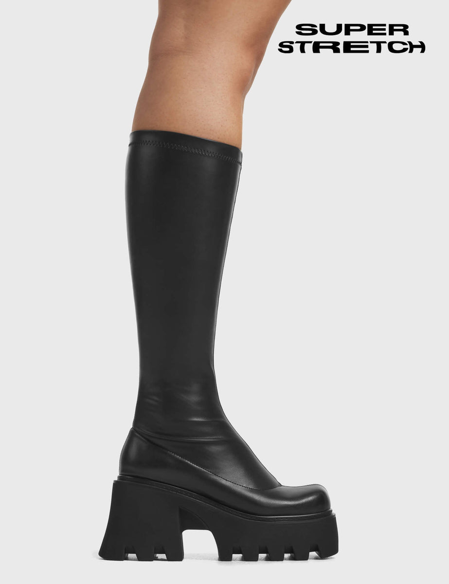 Ready Super Stretch Platform Knee High Boots – LAMODA EU