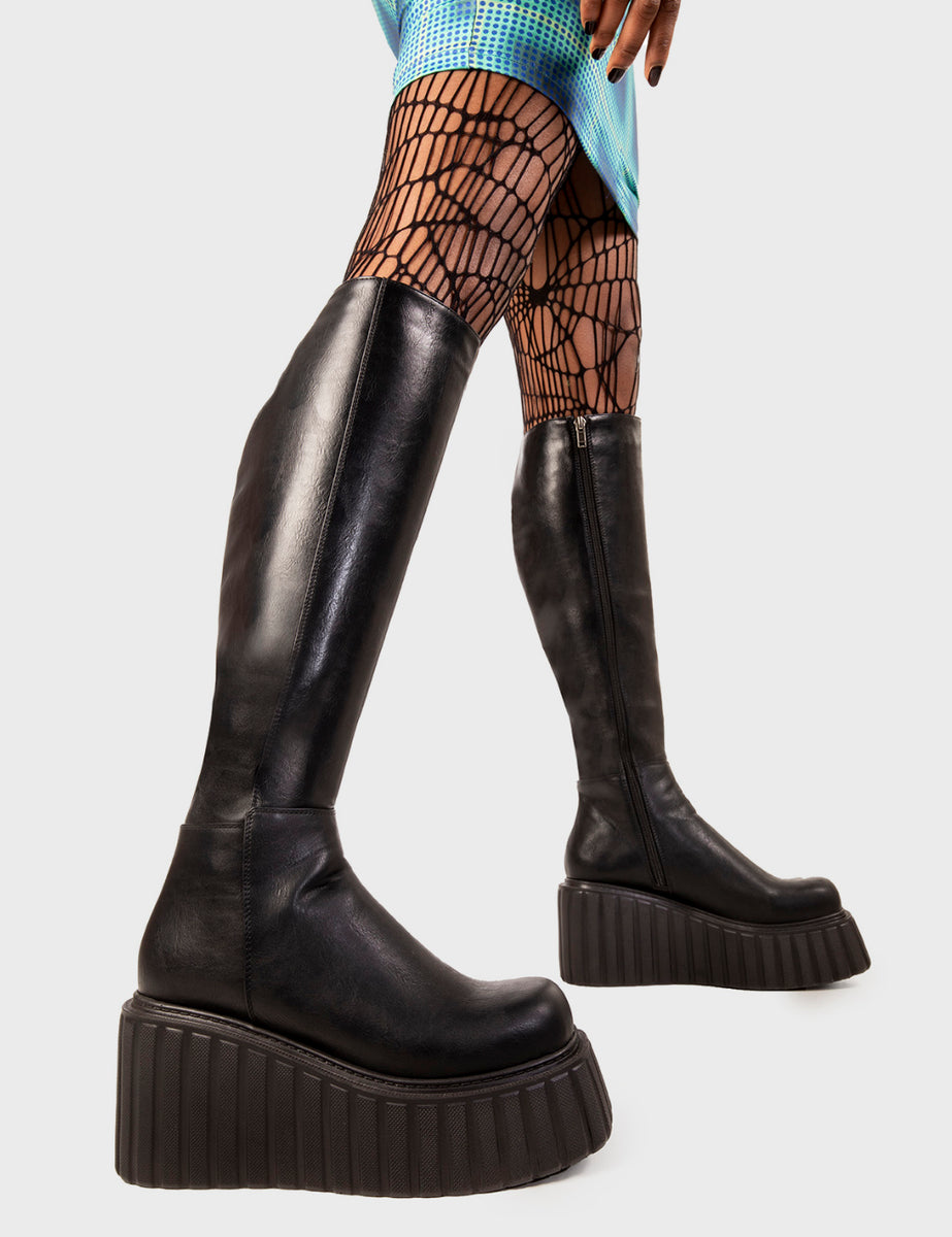 Pillow Talk Chunky Creeper Platform Knee High Boots – LAMODA EU